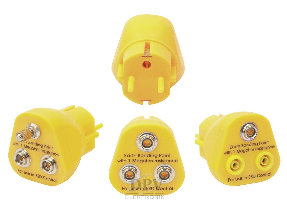 Grounding plug yellow 3 x snap 10 mm - Compumet AG